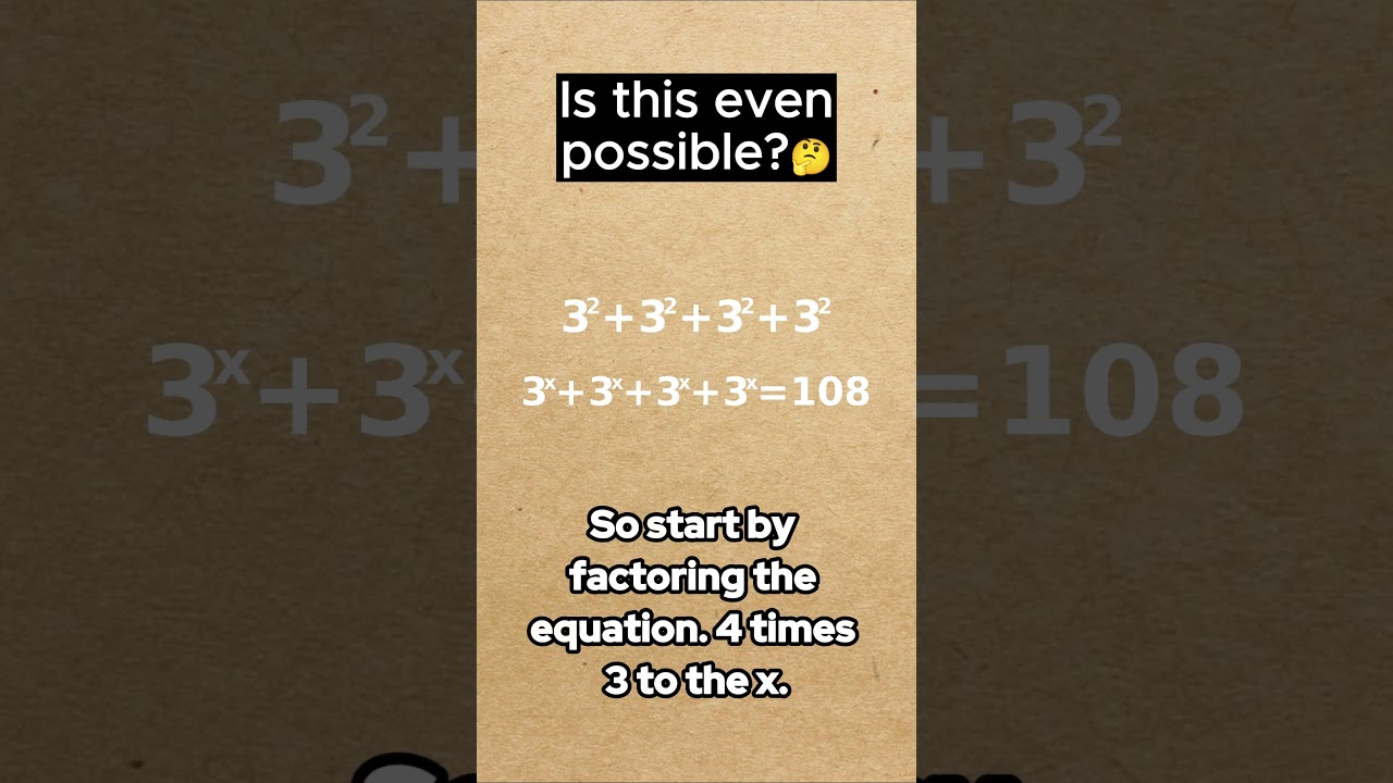 This is Amazing! Can You Solve This Exponential Equation?