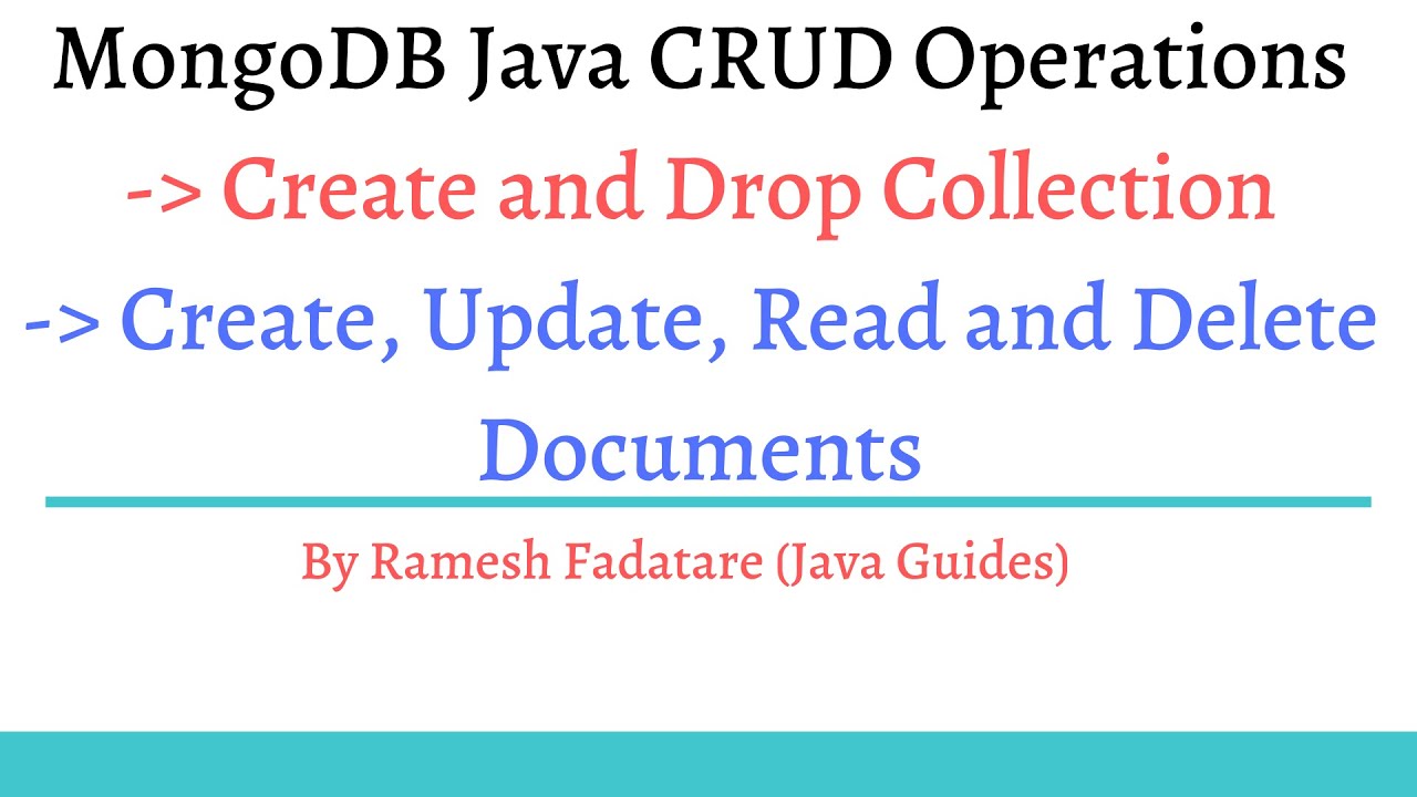 MongoDB Java CRUD Operations Example Tutorial