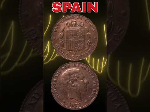 Spain 5 Centimos 1879.#shorts #coinnotesz