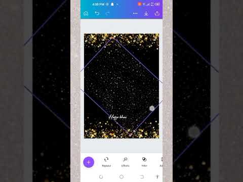 #canva ,Golden glittery birthday Card #canva