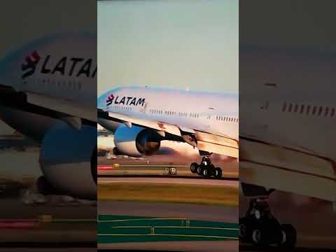 LATAM AIRLINES IS LANDING AT THE LOS ANGELES LAX AIRPORT IN AMERICA.