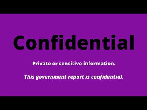 Learn English Vocabulary - Confidential