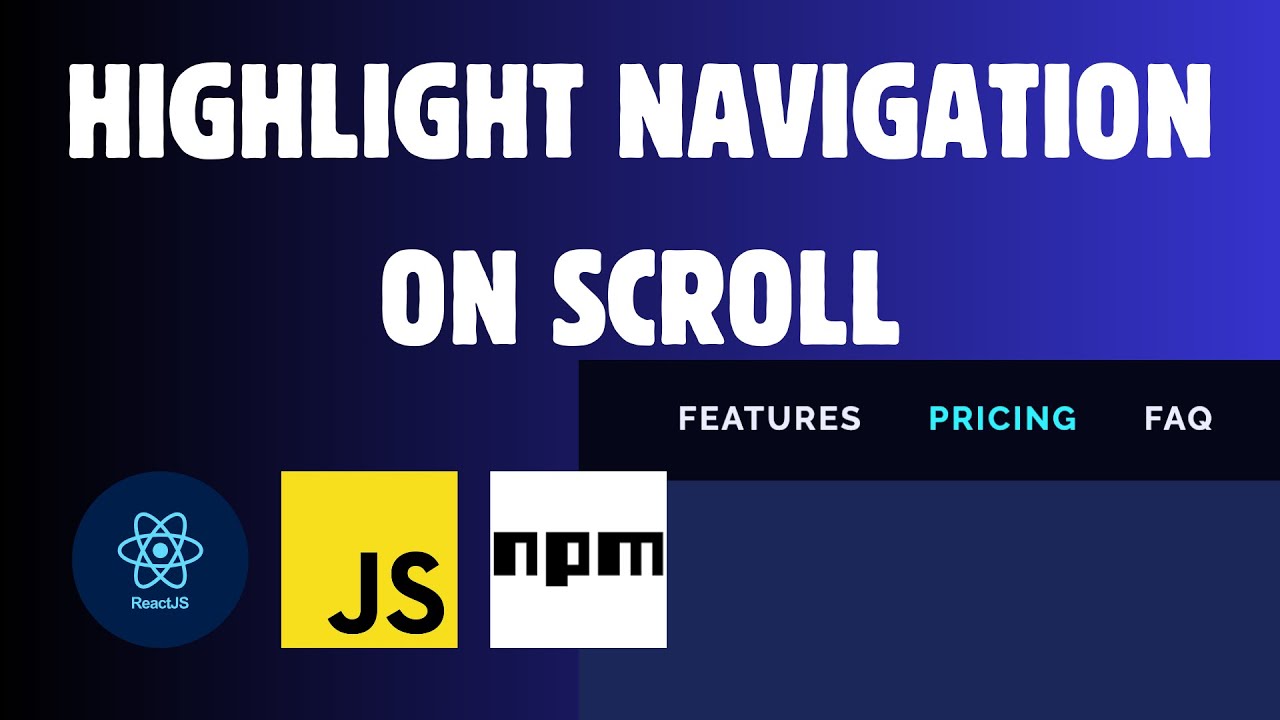 Highlight Active Navigation Links on Scroll | React-Scroll (NPM)