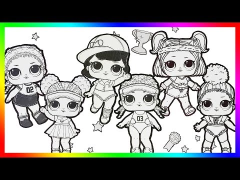 LOL Surprise Dolls Coloring Page Book for Kids KICKS,COURT CHAMP,SHORTSTOP,SPIKE,SPRINTS,TOUCHDOWN