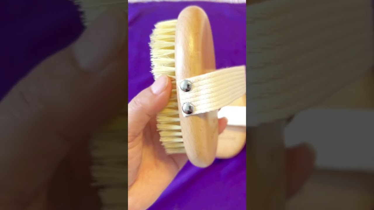 Dry body brush with custom laser engraved logo, vegan cactus bristle #beautybrushes #custombrushes