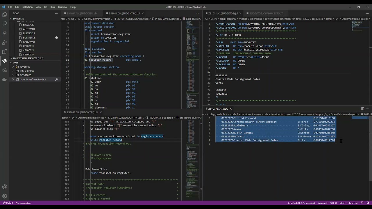 Writing Sequential Files with COBOL
