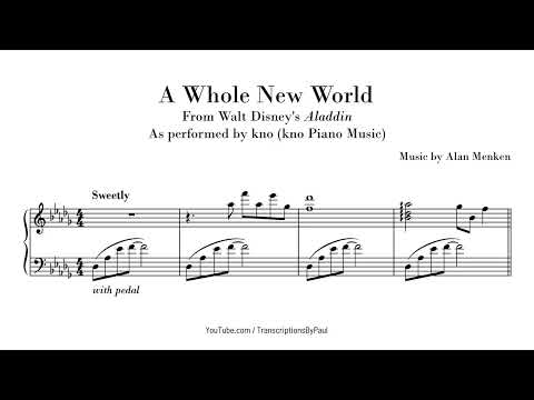 A Whole New World - kno Music Piano - Sheet music transcription