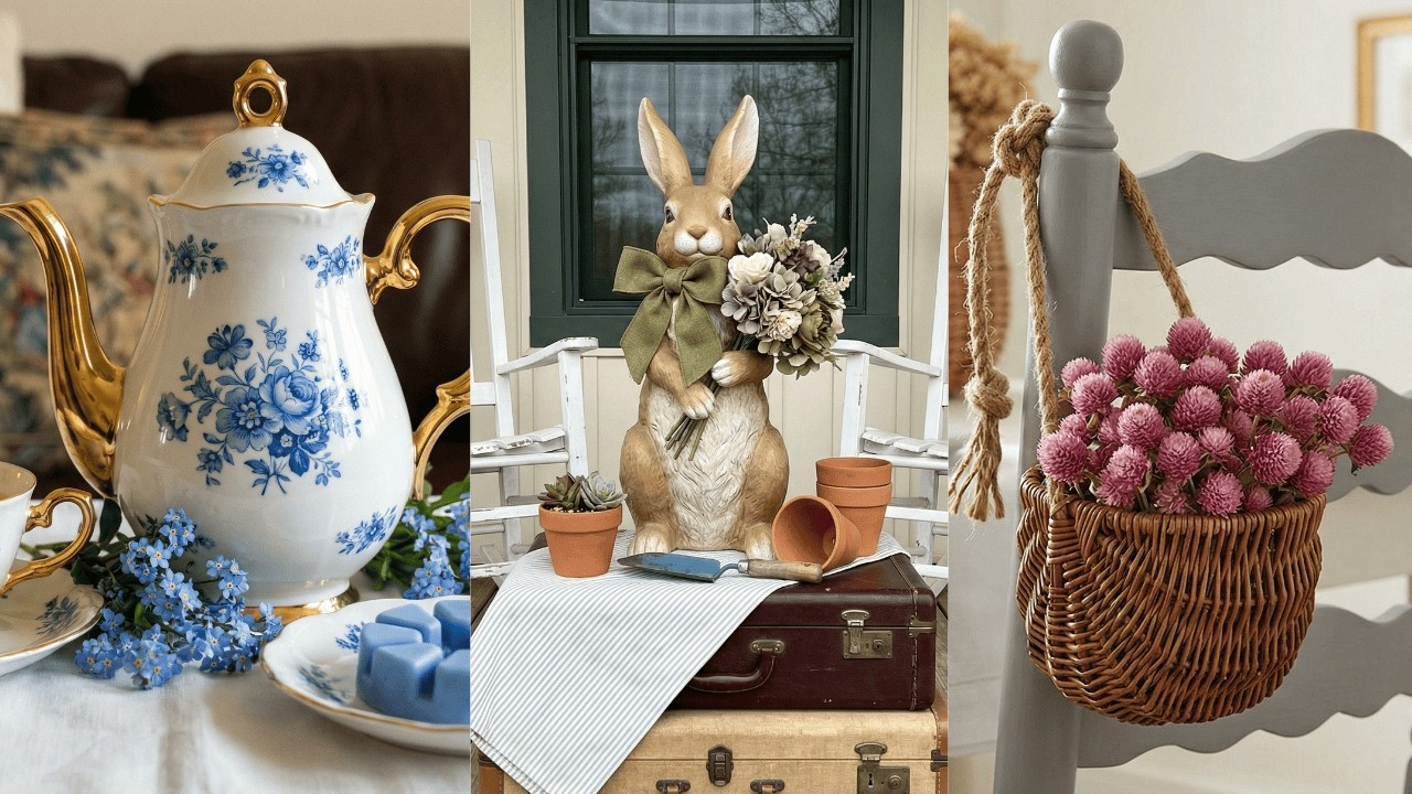 Spring Cottage Farmhouse Decor Ideas | Vintage Home Tour For Flower Lovers & Nostalgic Hearts
