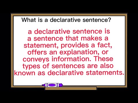 What is a Declarative Sentence? | type of sentence|