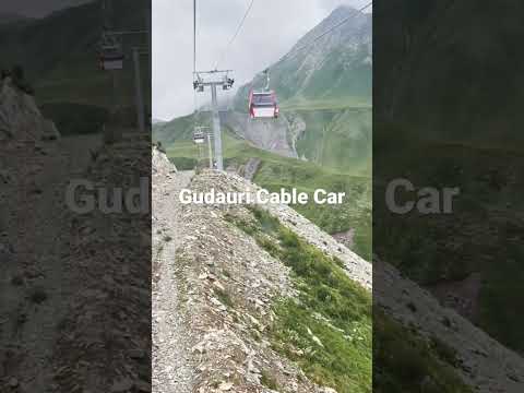 Cable car activity at Gudauri,Georgia