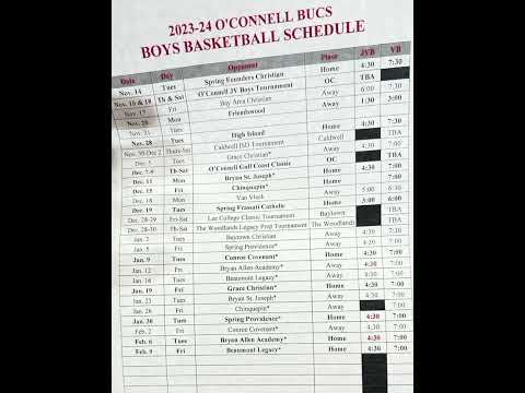 2023-2024 high school basketball schedule