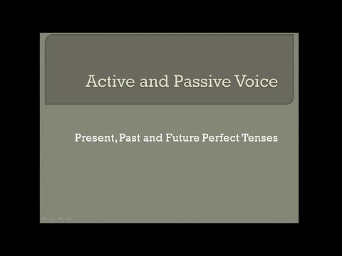 Present, Past and Future Perfect Tenses in Active and Passive Voice