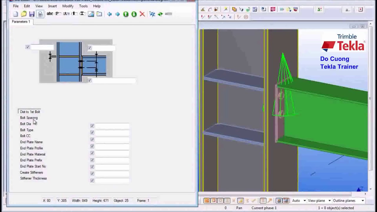 Tekla Structures   Custom component Dialog Editor