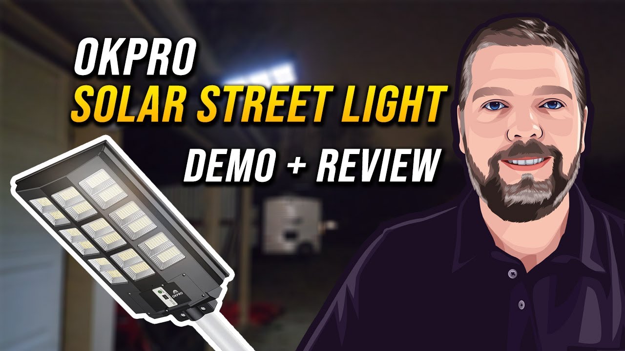 OKPRO Solar Street Light Review With Motion Sensor | Install & Demo