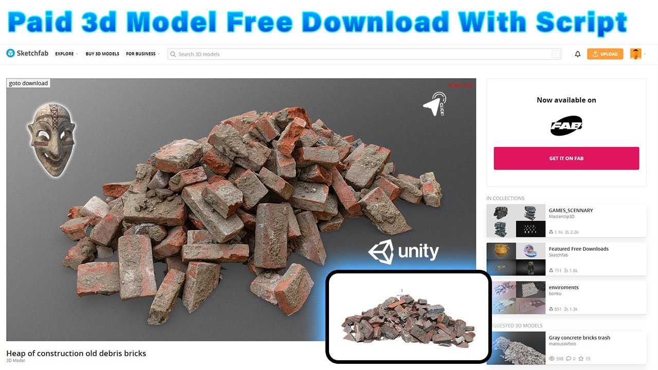 How to Download Free 3D Models & Textures from Sketchfab Using Script | Sketchfab Ripper