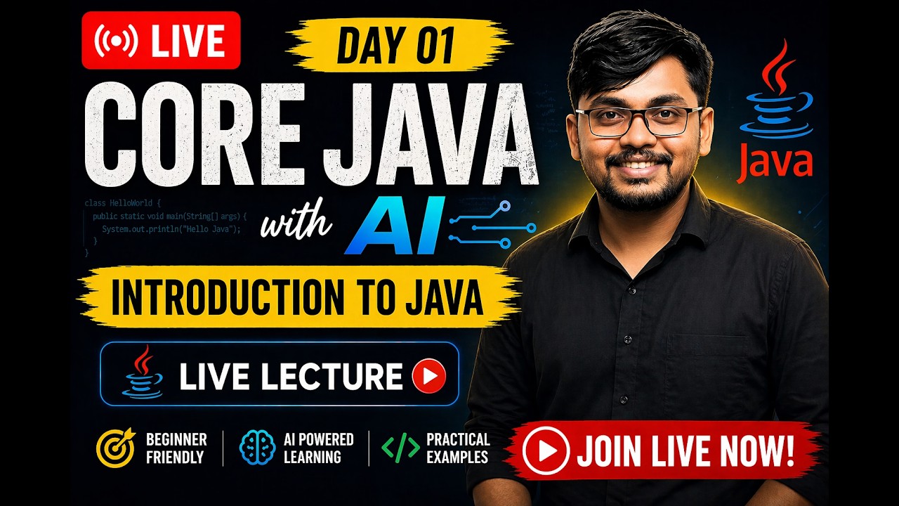 Core Java with AI | Day 01 🔴 Live | Introduction to Java in Marathi | Marathi Coding Shala