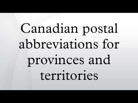 Canadian postal abbreviations for provinces and territories