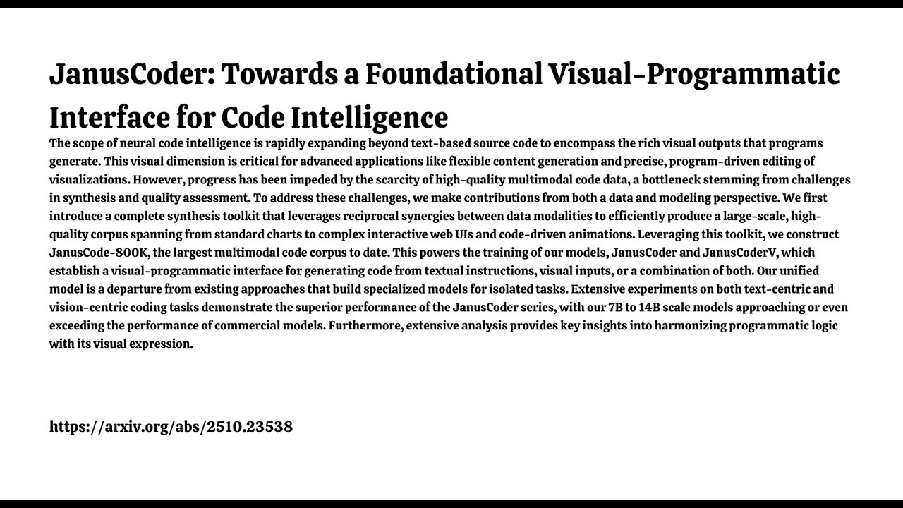JanusCoder: Towards a Foundational Visual-Programmatic Interface for Code Intelligence