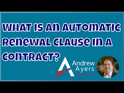 What is an Automatic Renewal Clause in a Contract?