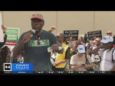 Protesters march through Miami to object to Florida's Black history teaching standards