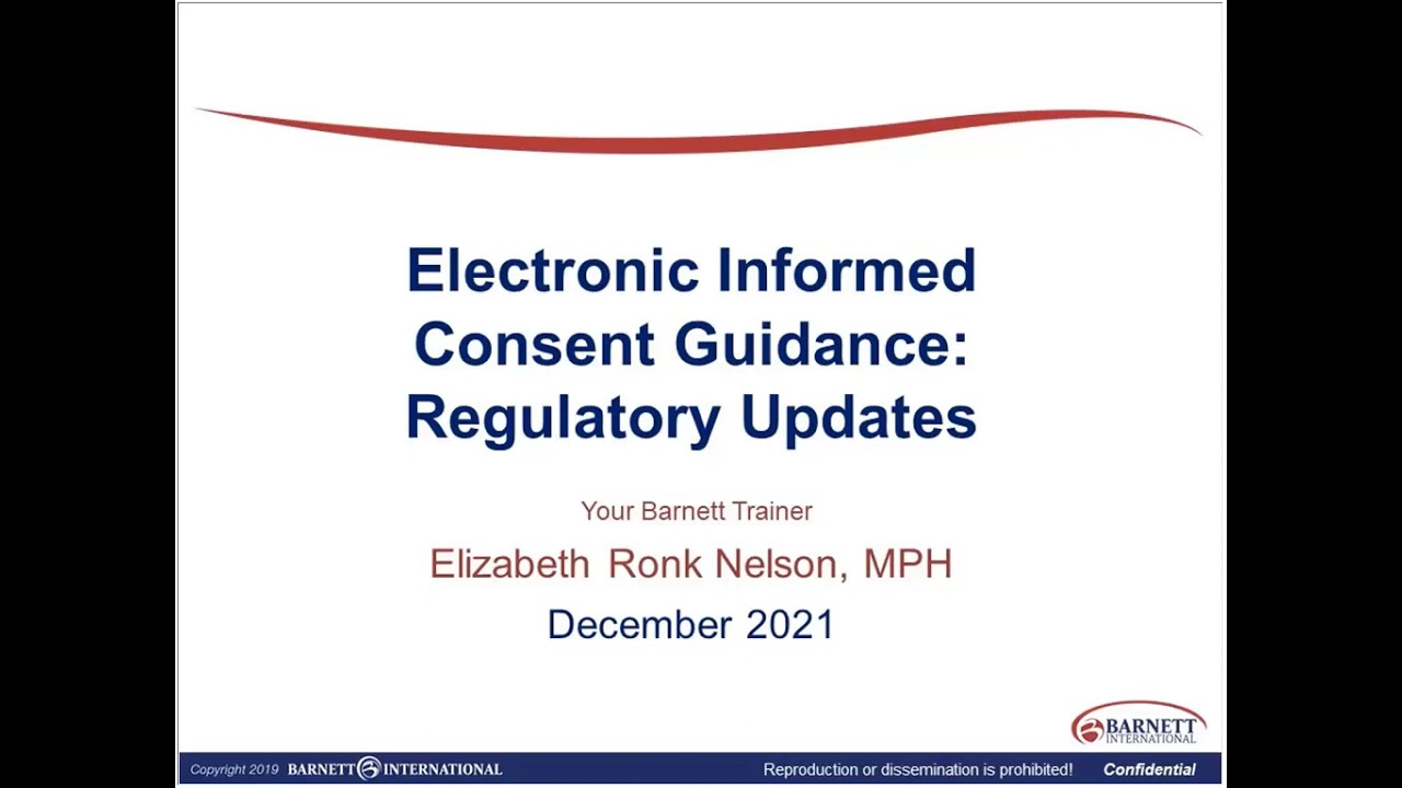 Electronic Informed Consent Guidance: Regulatory Updates