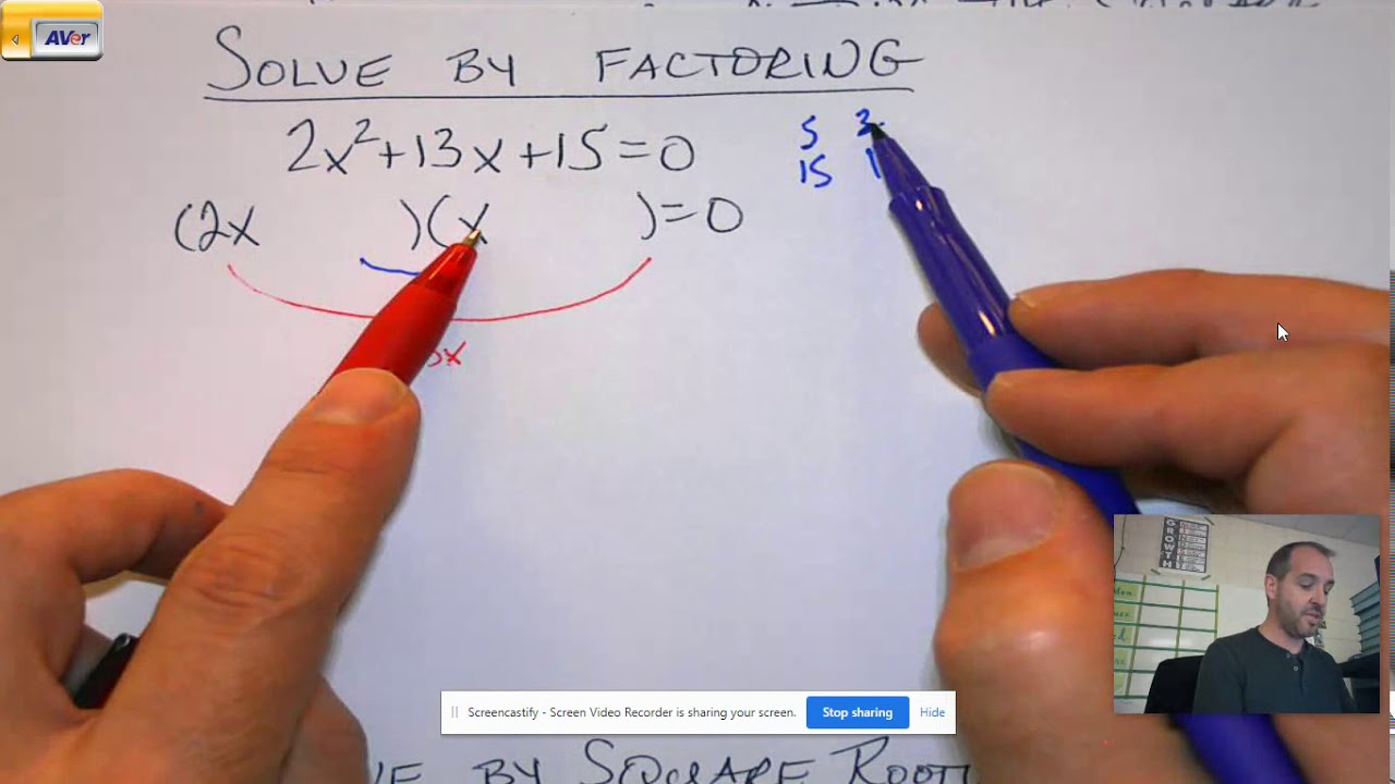 Solve by Factoring Quizizz Example