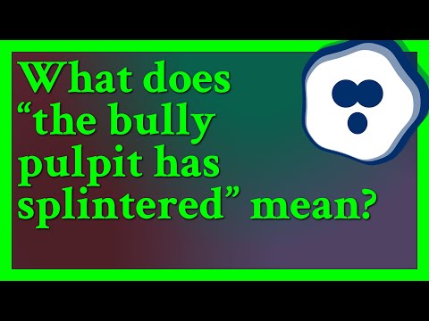 Bully pulpit refers to the position of power of a politician from which they exert their function...