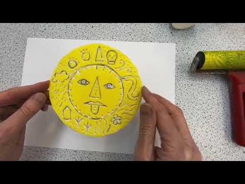 Aztec Sun Stone Print- Designing and making the print plate