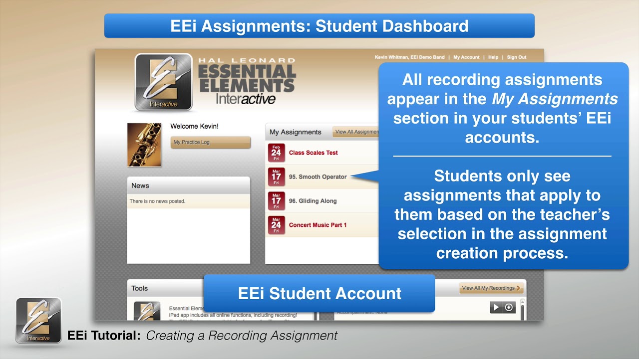EEi Tutorial: Create a Recording Assignment