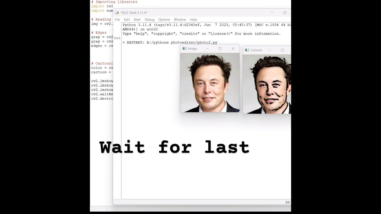 How to convert image to cartoon image Using python #python #hacker #programming #coding #computer ￼