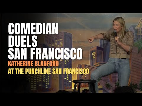 Katherine Blanford vs the crowd in San Francisco.