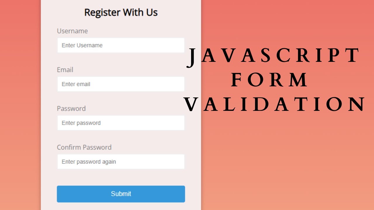 Javascript Form validation | Source code