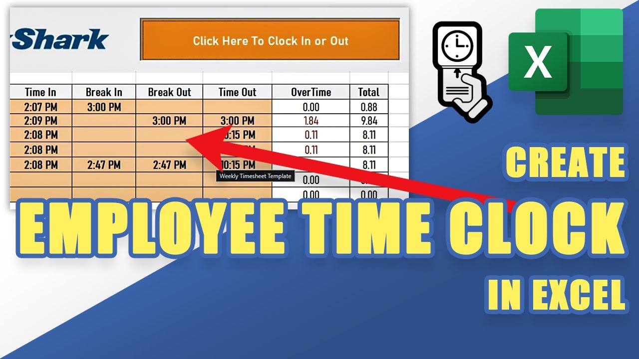 [TUTORIAL] Create a TIME TRACKER or PUNCH CLOCK in EXCEL (Free Template!)