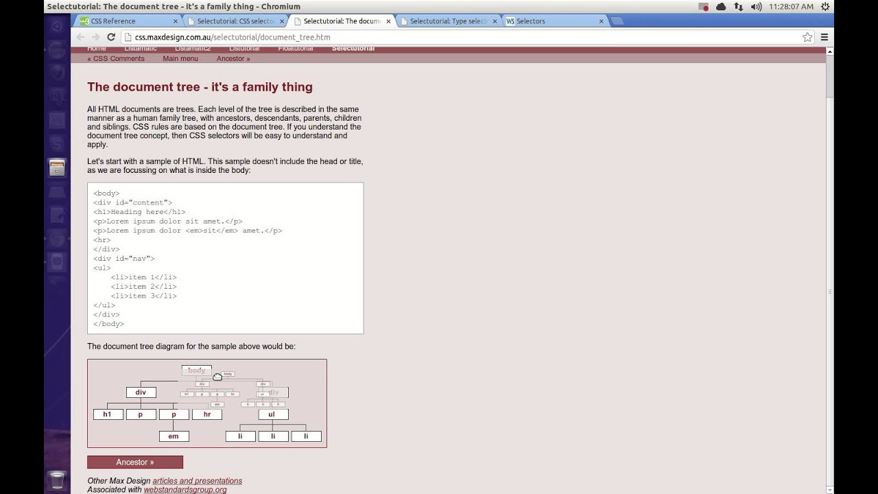 The HTML document tree