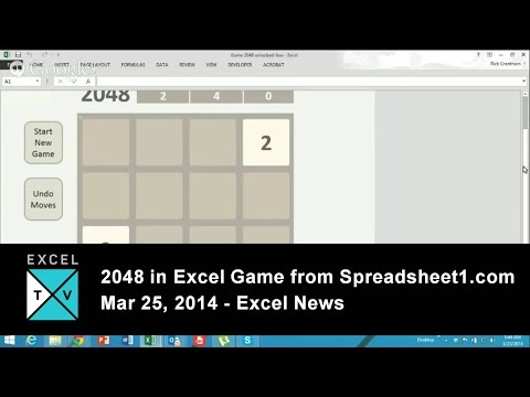 2048 in Excel Game from Spreadsheet1.com - Excel News 2014-03-25