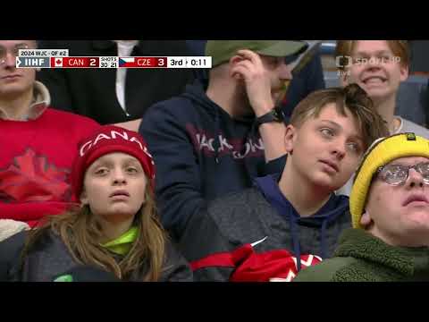 Ms 2024 junioři Česko : Kanada (gól Jakuba Štancla)
