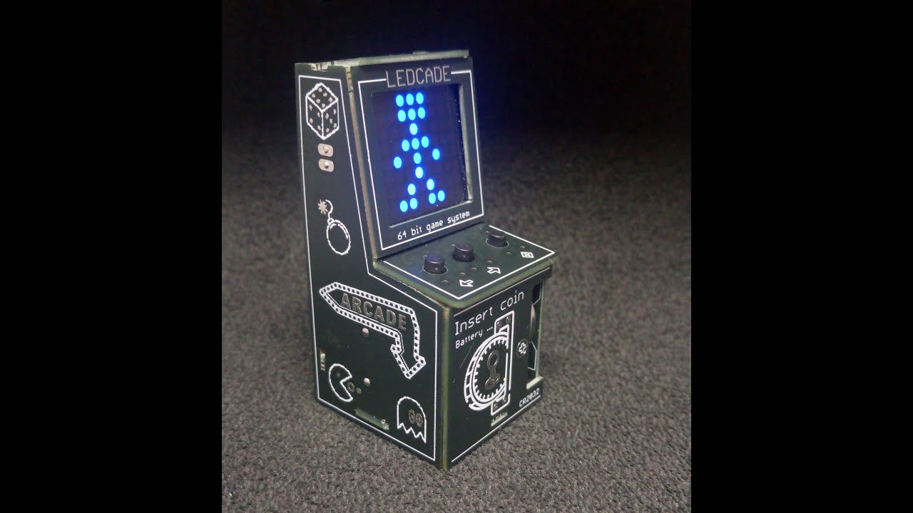 LEDCADE - LED matrix 8x8 mini arcade - full assembly