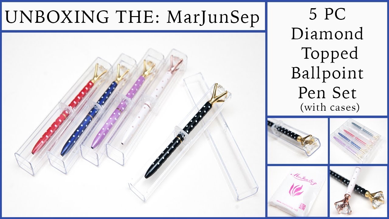 Unboxing: MarJunSep 5pc. Diamond Topped Ballpoint Pen Set