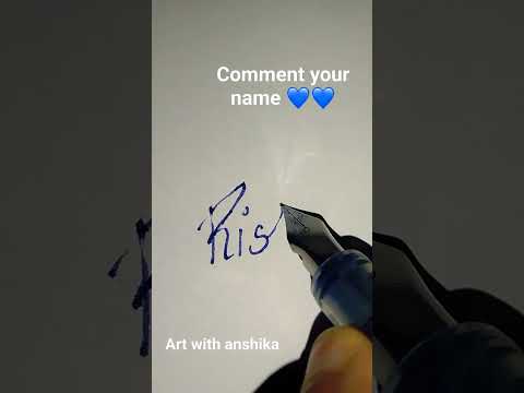 rishaank Name calligraphy 🖊️✍️#trendingshorts #artwithanshika