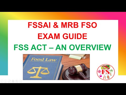FOOD SAFETY AND STANDARDS ACT,2006 | FSSAI & MRB FSO EXAM GUIDE| FOOD SCIENCE