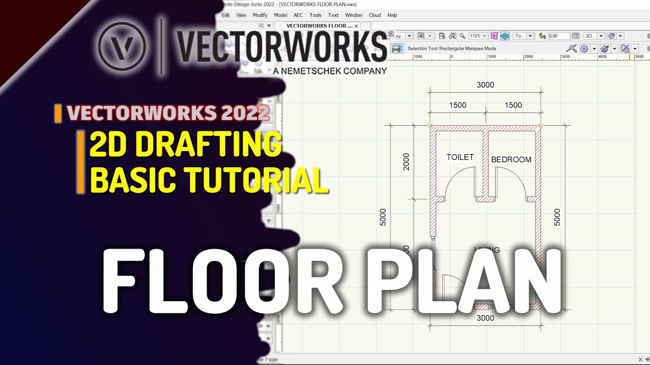 Vectorworks 2022 Basic Floor Plan Tutorial For Beginner