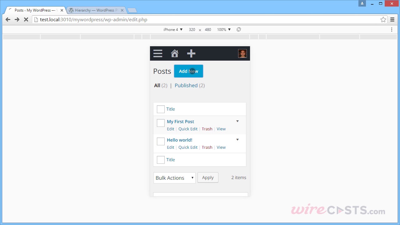 WordPress vs. ProcessWire - Admin