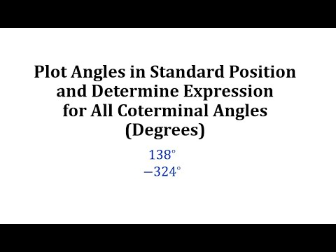 Plot Angles in Standard Position and Determine Expressions for All ...