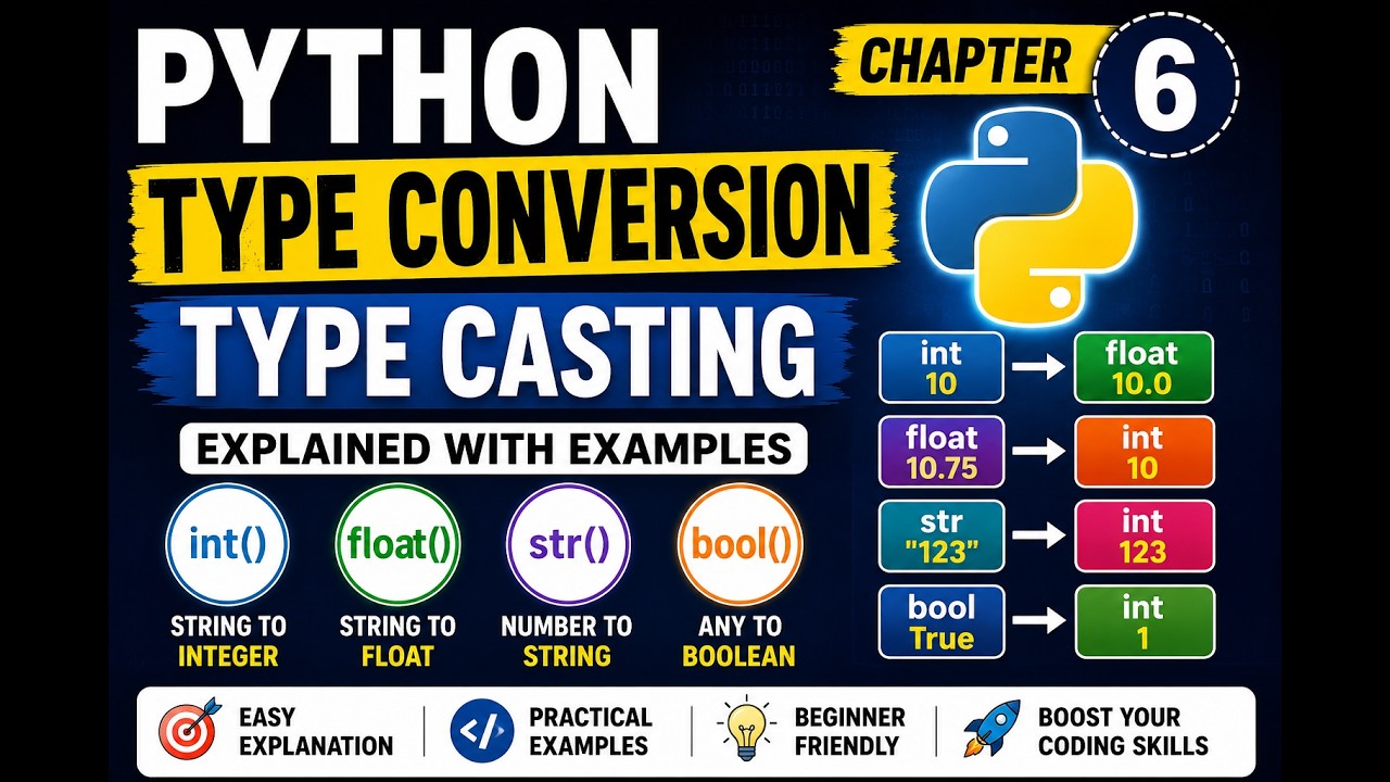 Type Conversion in Python Explained 🔥 | Python Type Casting Tutorial for Beginners #6