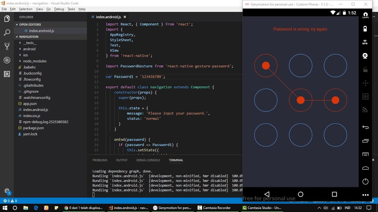 React Native - How to make password pattern lock screen android and IOS