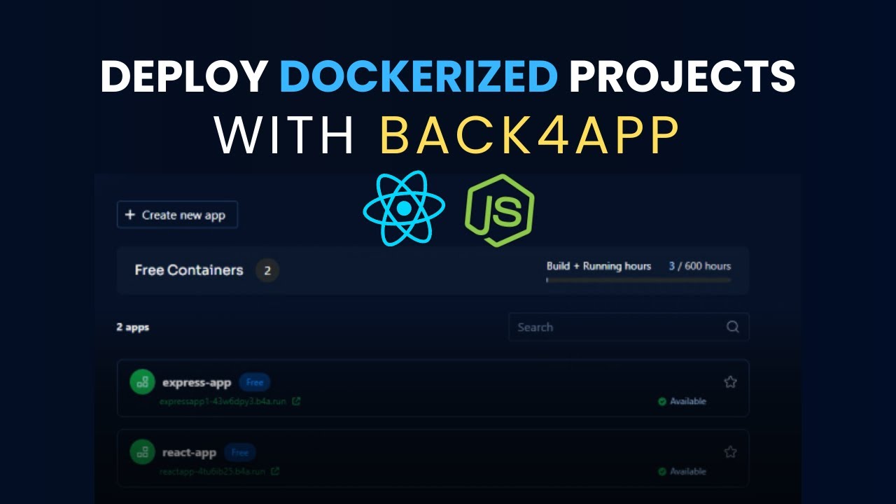 Deploy your Dockerized Projects with Back4App Containers! (React & Node)