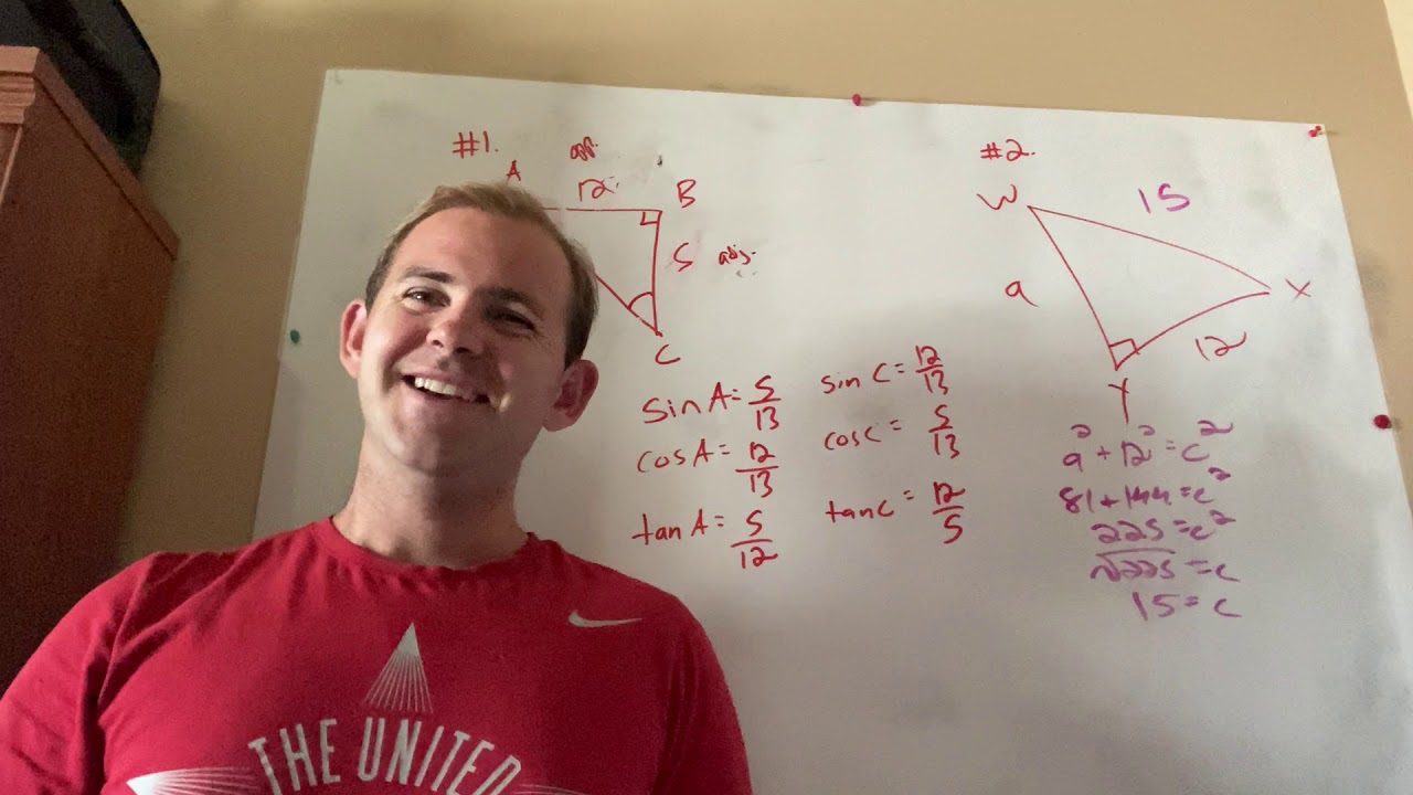 Unit 9 Classwork Packet Page 8 Calculating Trig Ratios Using Right Triangle Diagrams