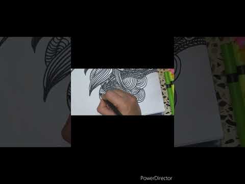 Doodle art fish drawing