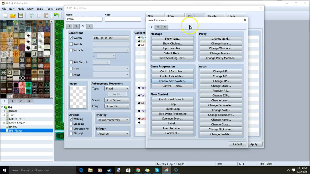 RPG Maker MV Tutorial -Cutscence Movement and Facing-