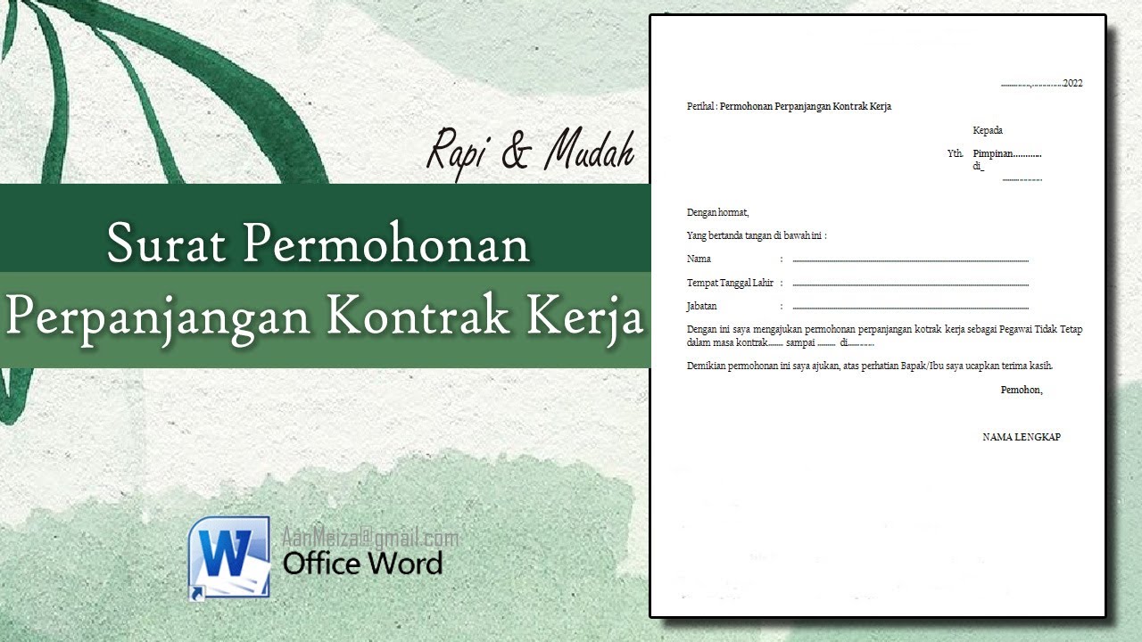 Surat Permohonan Perpanjangan Kontrak Kerja